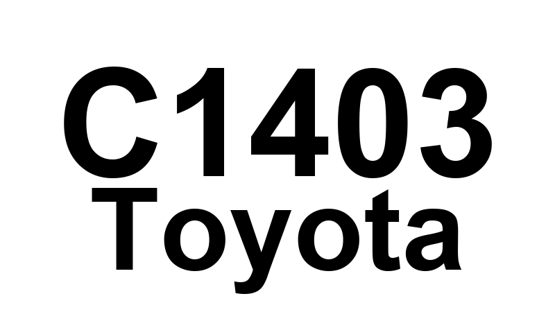 C1403 Toyota - Sensor de Velocidade Traseiro Direito - Mau Funcionamento