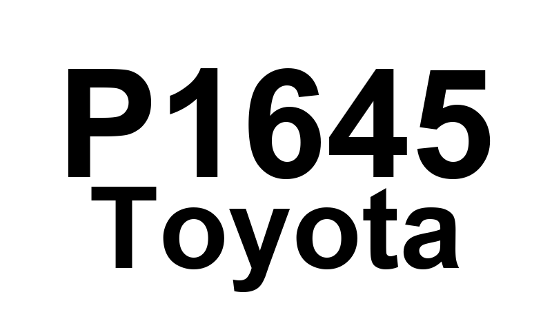 P1645 Toyota - Unidade de Controle da Carroceria - Mau Funcionamento